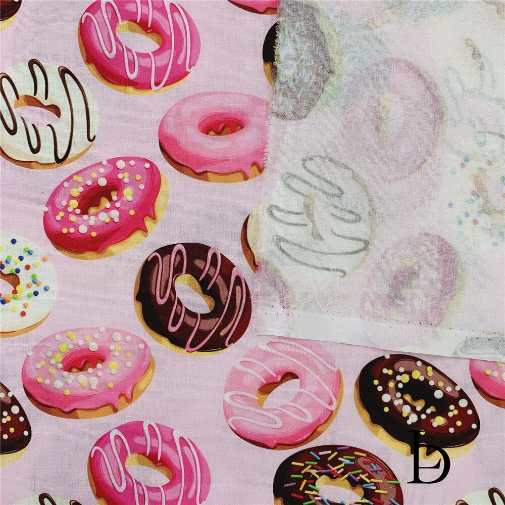 wide110cm Pink chocolate doughnut pattern 100% Cot... – Grandado