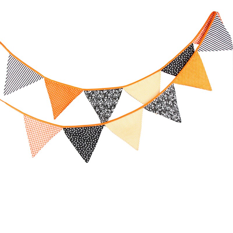 3.2m 12 flaggor glad halloween bomull banner vimpe... – Grandado