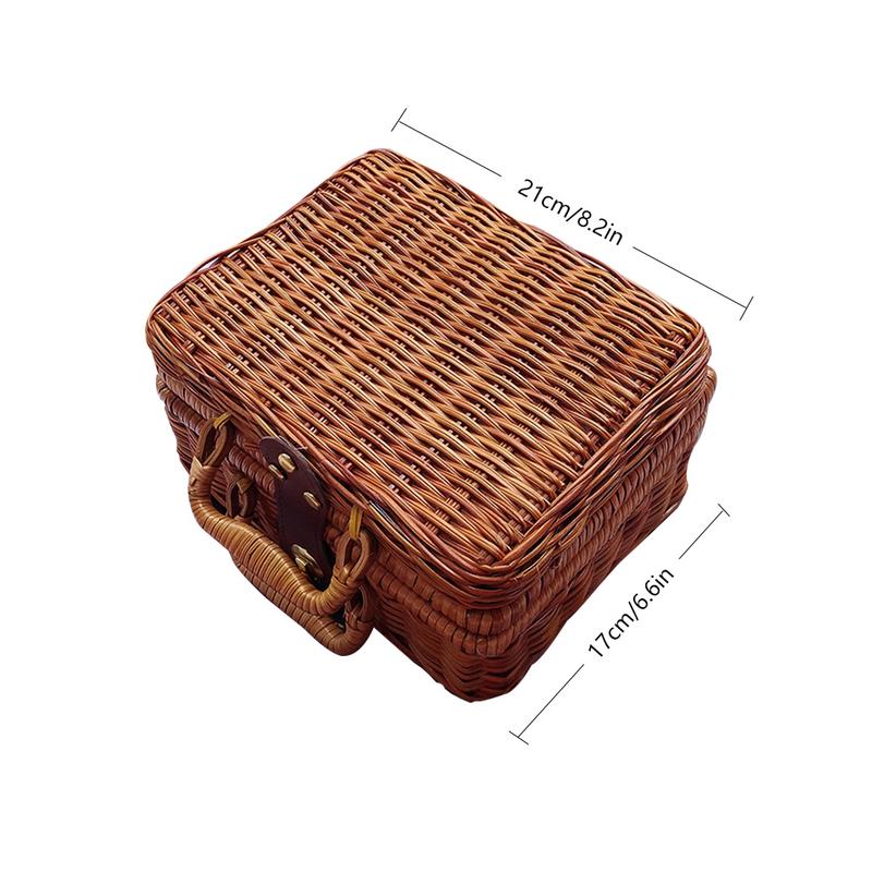 Rattan Wicker Storage Box Outdoor Portable Picnic ... – Vicedeal