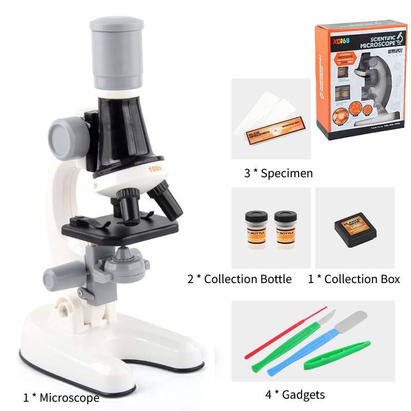 Kids Microscope Kit Science Lab LED 100X-400X-1200... – Vicedeal