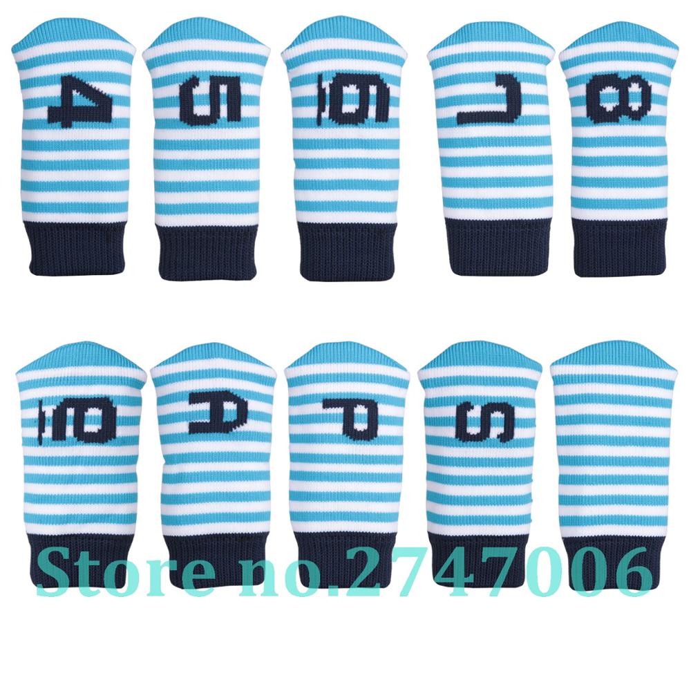 10pcs/set Classic Stripes knit Golf Club Iron Head... – Vicedeal