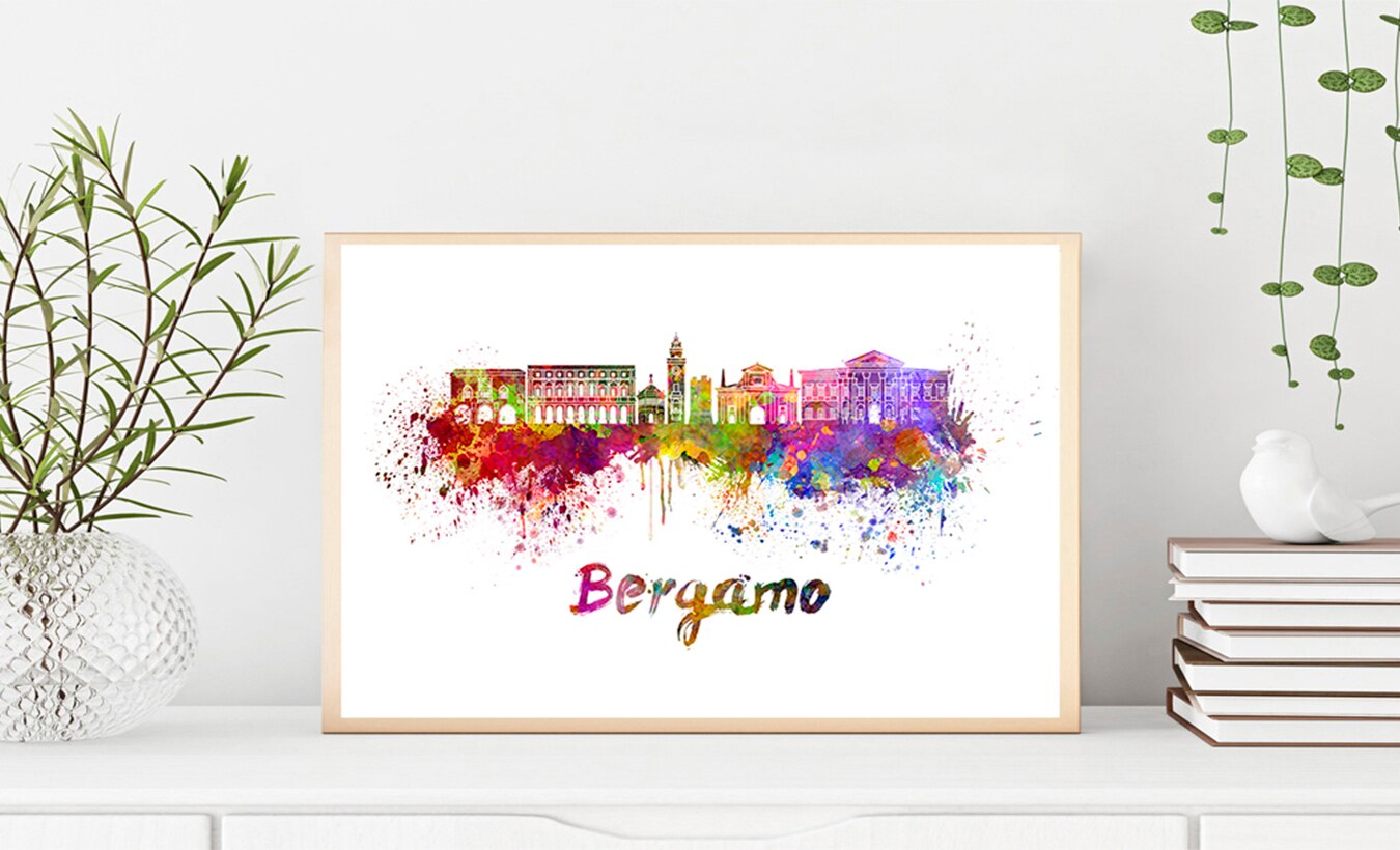 Bergamo Skyline Poster - Lámina Artistica Decoraci... – Vicedeal