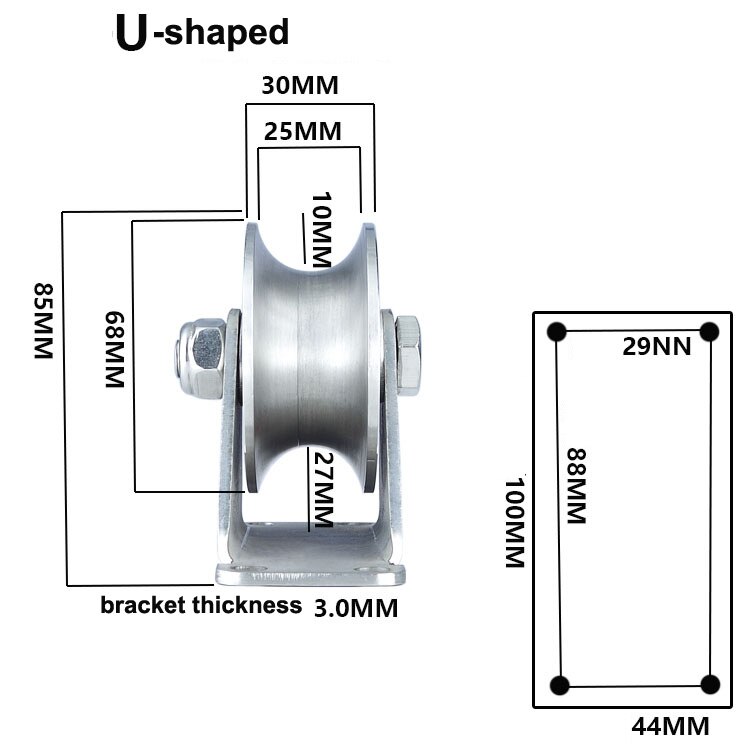 304 stainless steel Sliding Gate Roller V H U shap... – Grandado