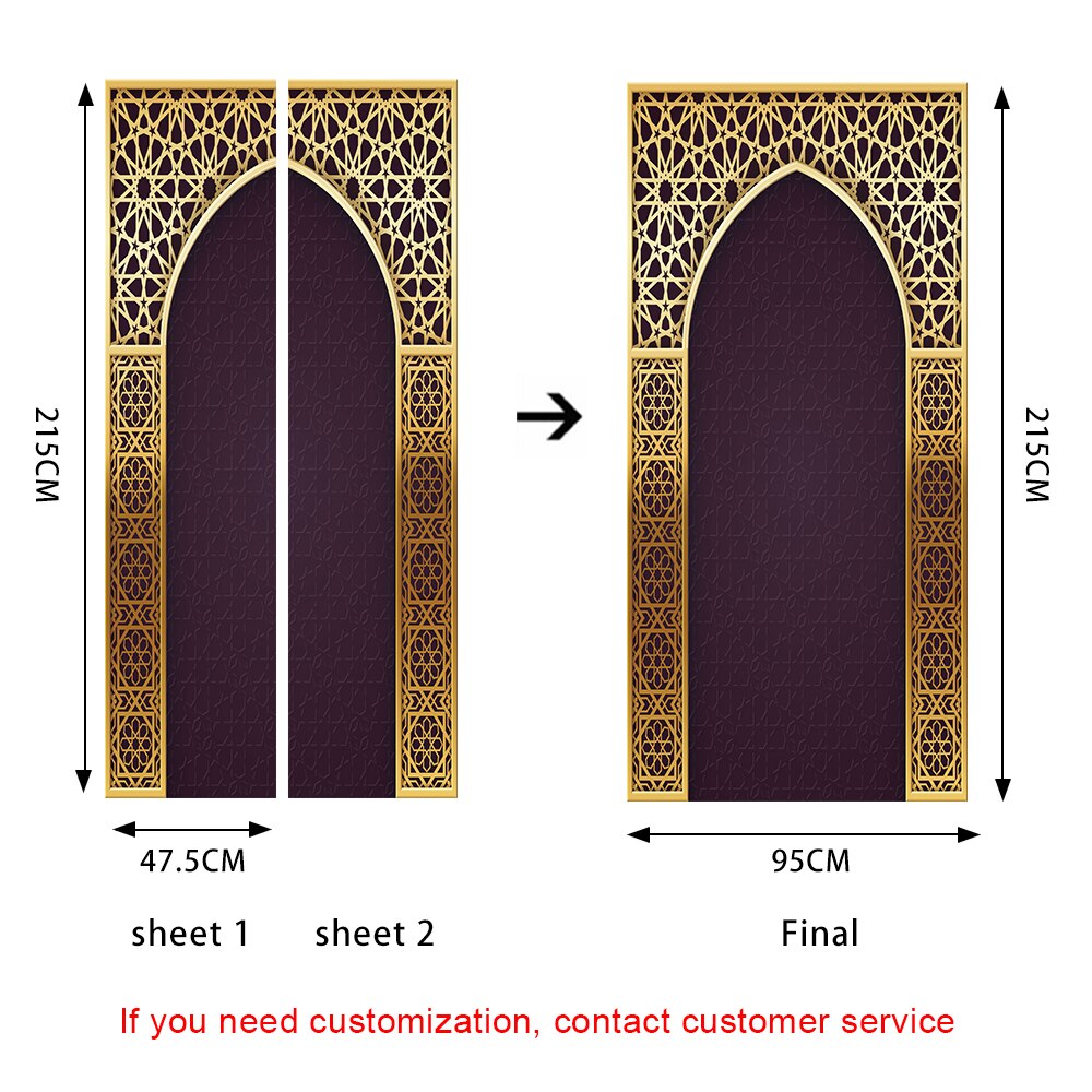Muslim Simulation Metal Door Frame Art Door Sticke... – Grandado