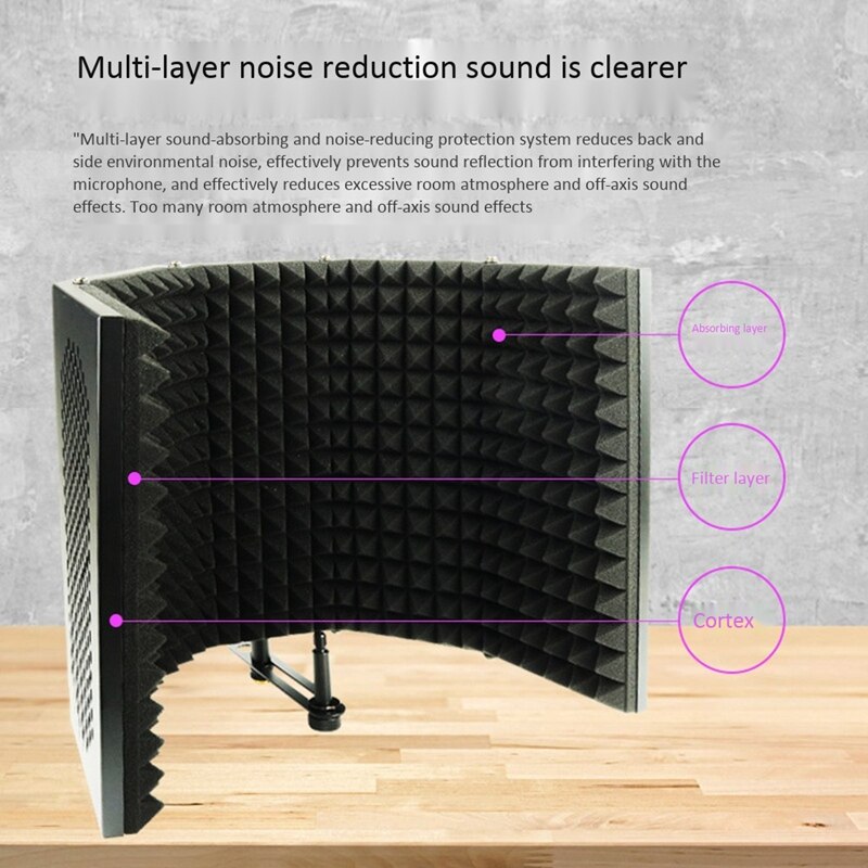 Opvouwbare Studio Microfoon Isolatieplaat Schuim P... – Grandado