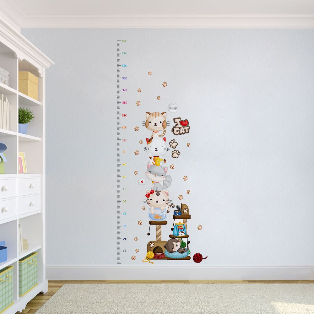 1PC Cartoon Funny Cute Kids Cat Height Measure Sti... – Grandado