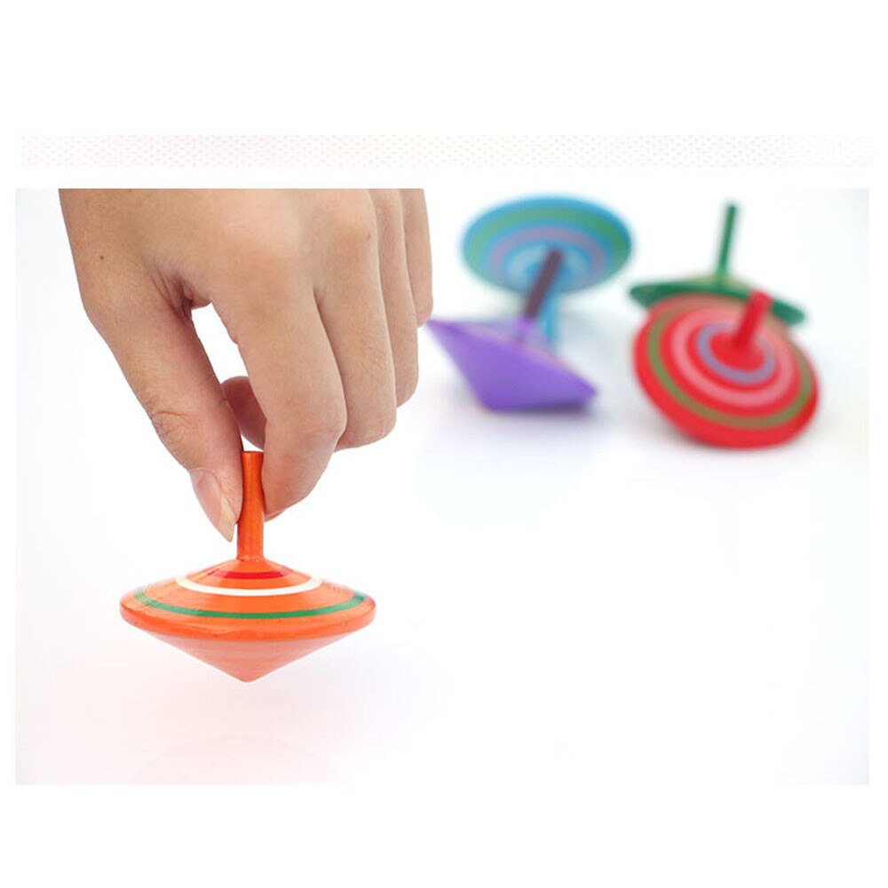 Novelty Wooden Colorful Spinning Top Kids Hand Tur... – Grandado