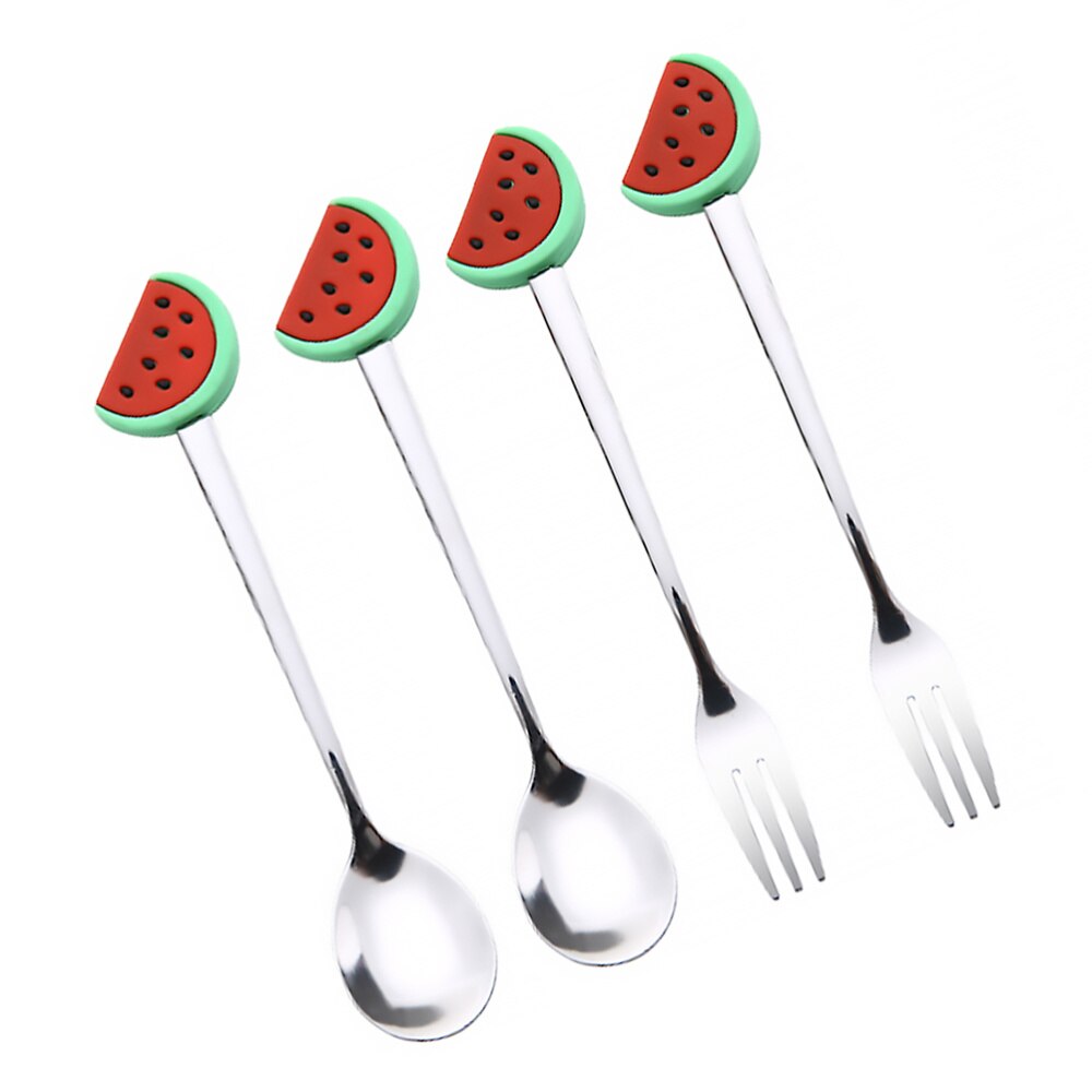 4PCS Fruit Shaped Tableware Stainless Steel Fork S... – Grandado