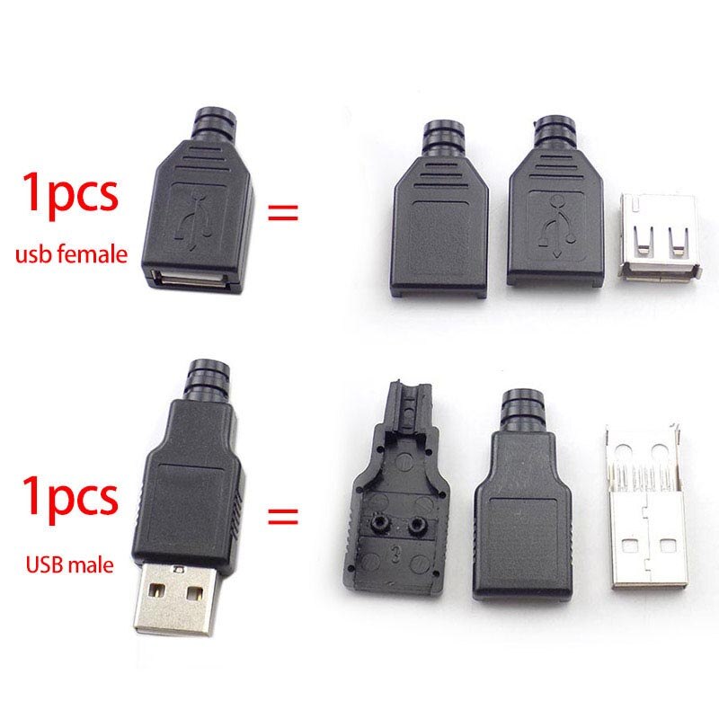 5/10pcs 4 Pin Type A Female Male USB 2.0 Adapter S... – Grandado