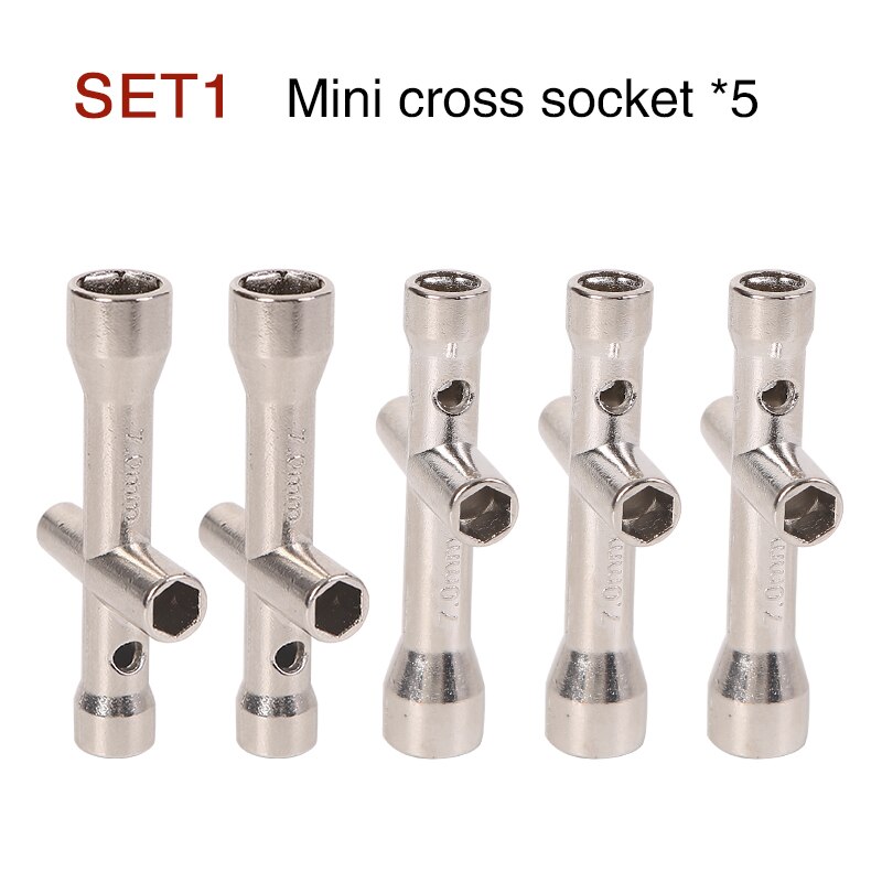 5 IN 1 Cross Wrench Set Nozzle Spanner Socket for ... – Vicedeal