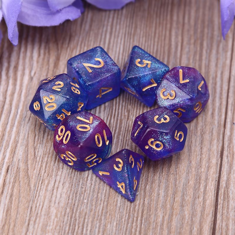 7pcs D4-D20 Acrylic Polyhedral Dice 20 Sided Dices... – Grandado