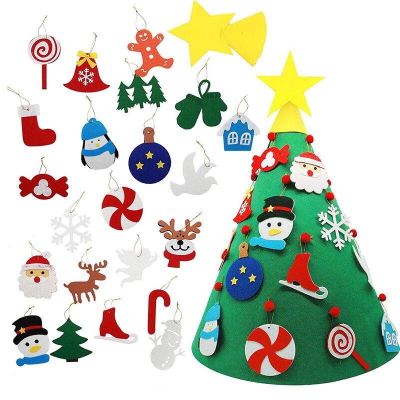DIY Felt Christmas Tree with 22Pcs Ornaments 3D To... – Grandado