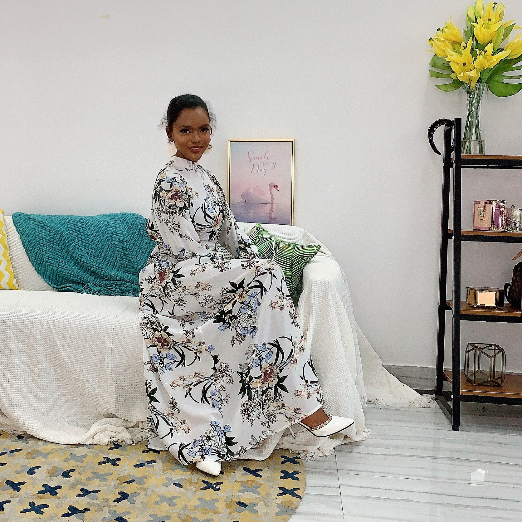 Pakistani Arabic Muslim Hijab Floral Dress Abaya D... – Vicedeal