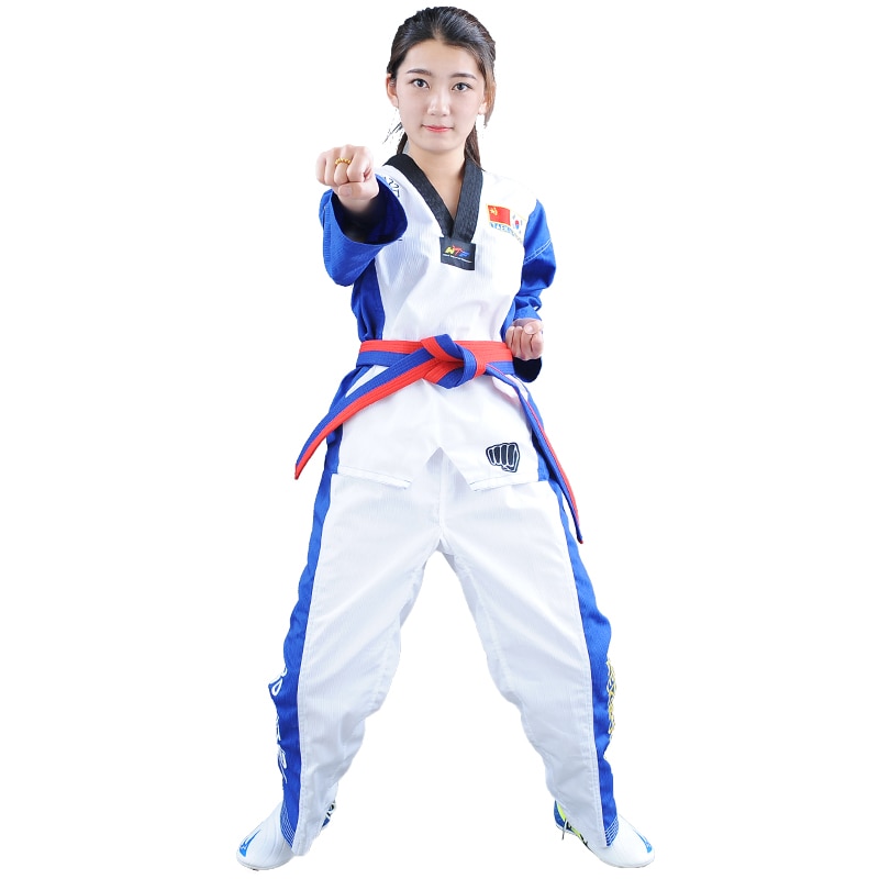 Very Good colourful Taekwondo uniform Blue WTF tae... – Grandado