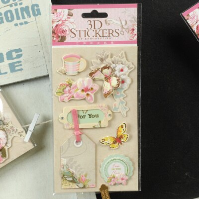 Vintage Label 3D Stickers Scrapbooking Material Fl... – Grandado