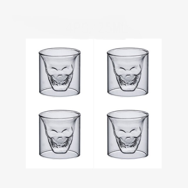 Double Glass Transparent Crystal Skull Head Glass ... – Grandado