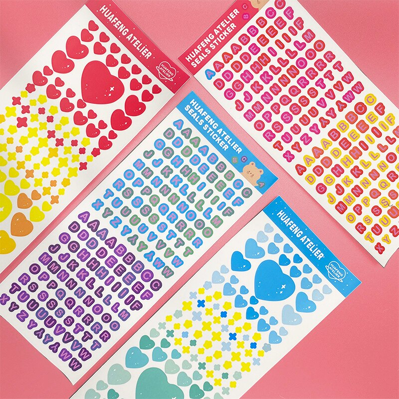 Korea Candy Kleur Letters Liefde Hart Sticker Diy ... – Grandado