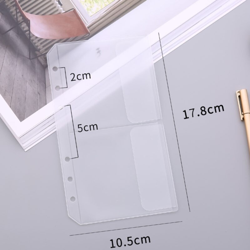 12pcs A5 A6 PVC Transparent Standard 6 Holes Bills... – Grandado