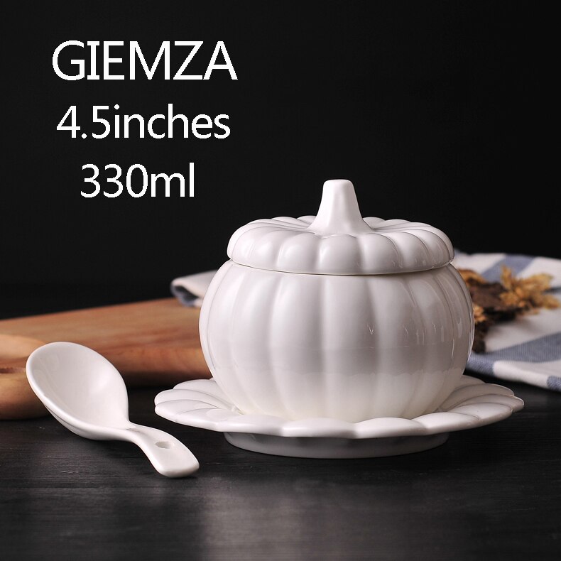 Giemza vit pumpa skål med lock jingdezhen keramik ... – Grandado