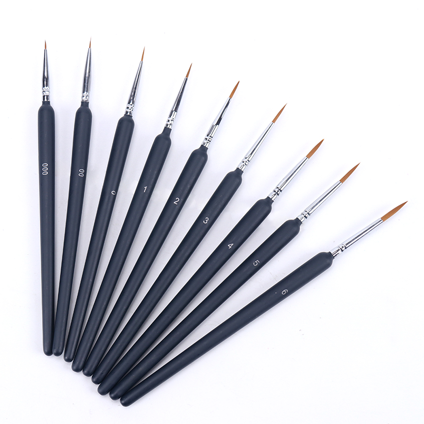 9 Stks/set Penselen Kunstenaar Wolf Staart Haar Ha... – Vicedeal