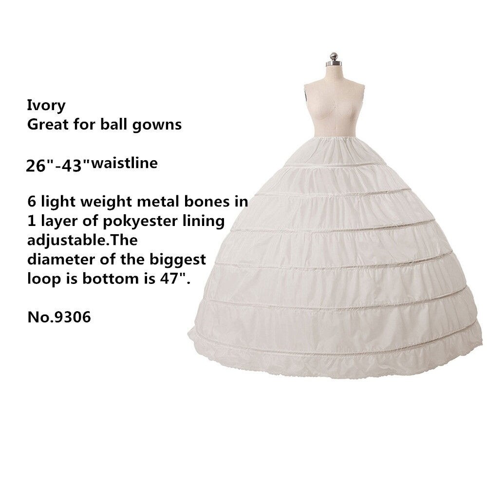 6 Hoops 39\ Petticoat Bridal Unterrock Crinoline W... – Grandado