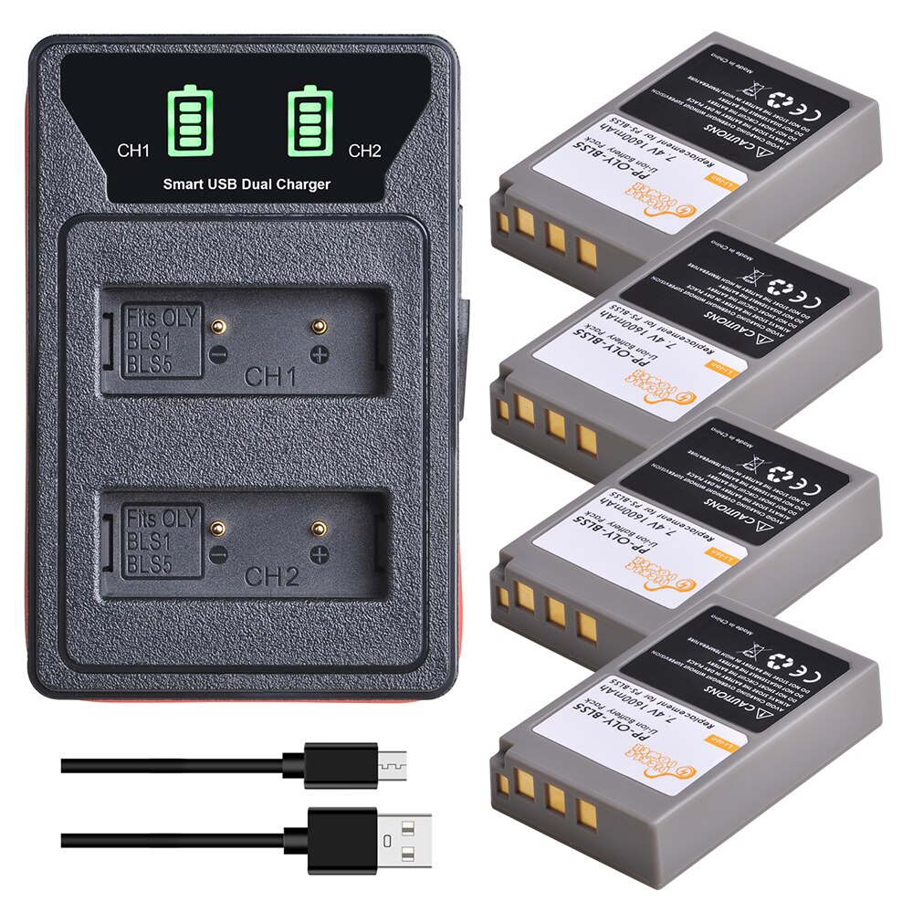 PS-BLS5 BLS-5 BLS5 BLS-50 Battery + LED Built-in U... – Grandado