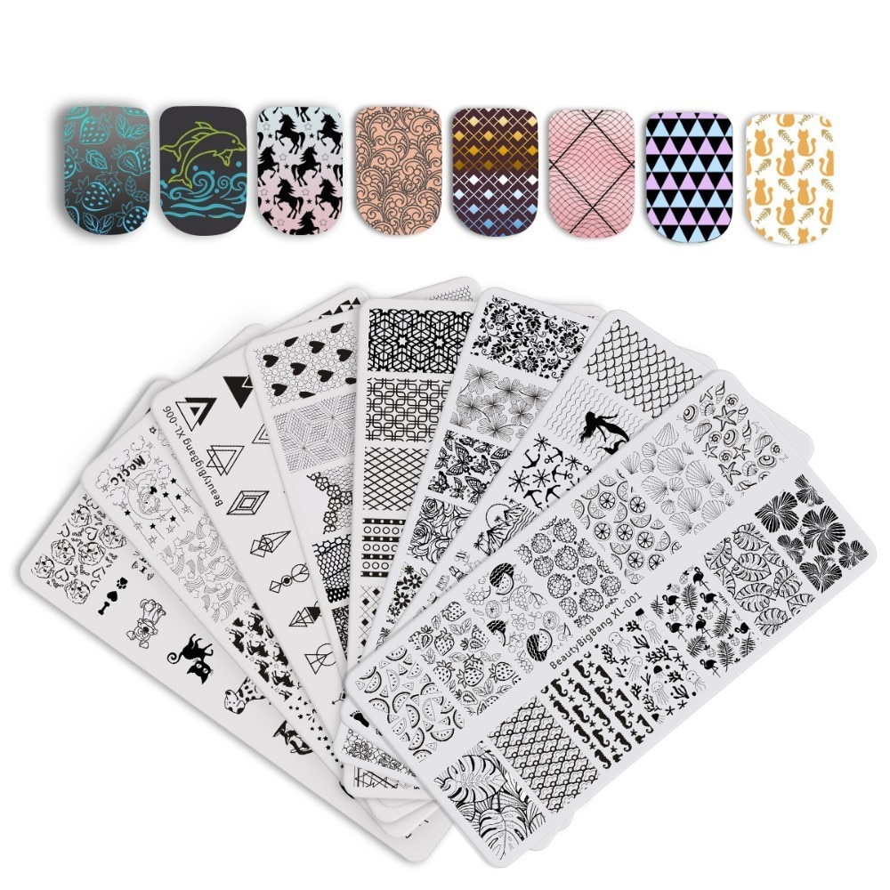 Beautybigbang Nail Plates Stempel Stencil Voor Ste... – Grandado