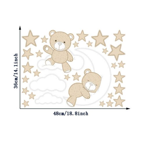 Tegneserie bjørn stjerner måne veggklistremerker s... – Grandado