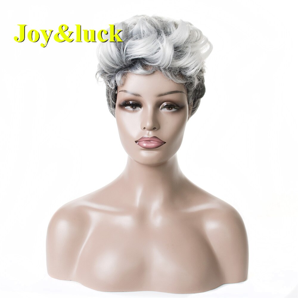 Joy&luck Short Wig Pixie Cut Culry Ombre Brown Col... – Grandado