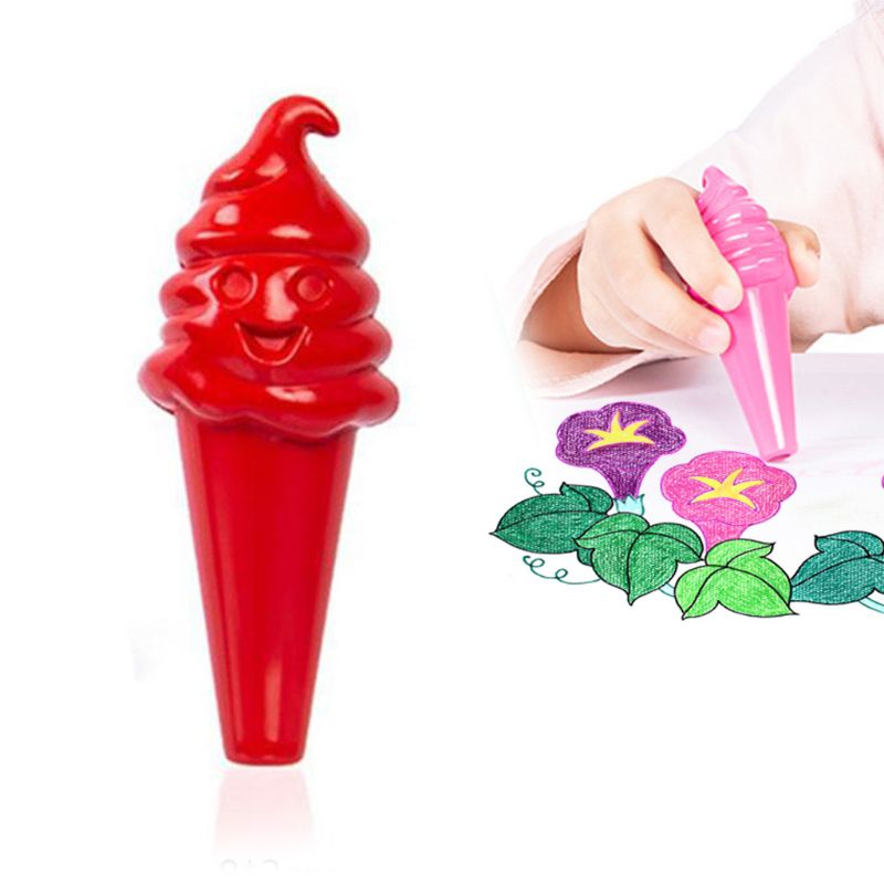 9 Colors Ice Cream Shape Crayons Non Toxic Washabl... – Grandado
