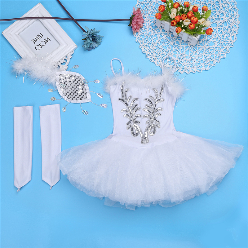 ChicTry Kids Sequins Ballet Tutu Swan Costume Danc... – Grandado