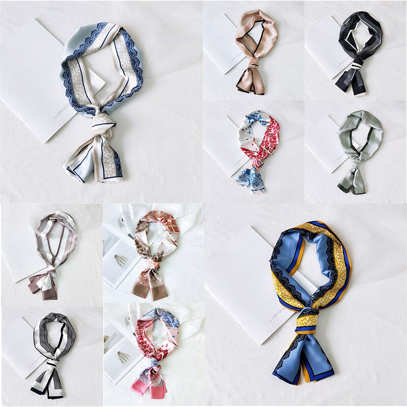 Striped Satin Scarf Women Head-Neck Wrap Scarves N... – Vicedeal