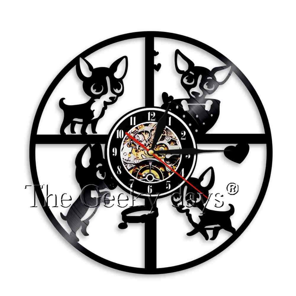 Chihuahua Wall Clock Lovely Dog Puppy Animal Vinyl... – Grandado