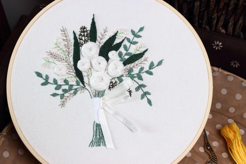 Bridal Bouquet Embroidery Kit DIY Needlework Flowe... – Vicedeal