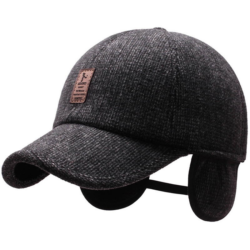 Autumn Winter Men Woolen Snapback Hat Ear Protecti... – Grandado