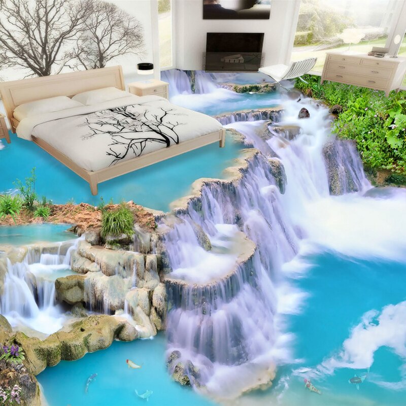Waterval 3d Floor Sticker Zelfklevende Blue Runnin... – Vicedeal