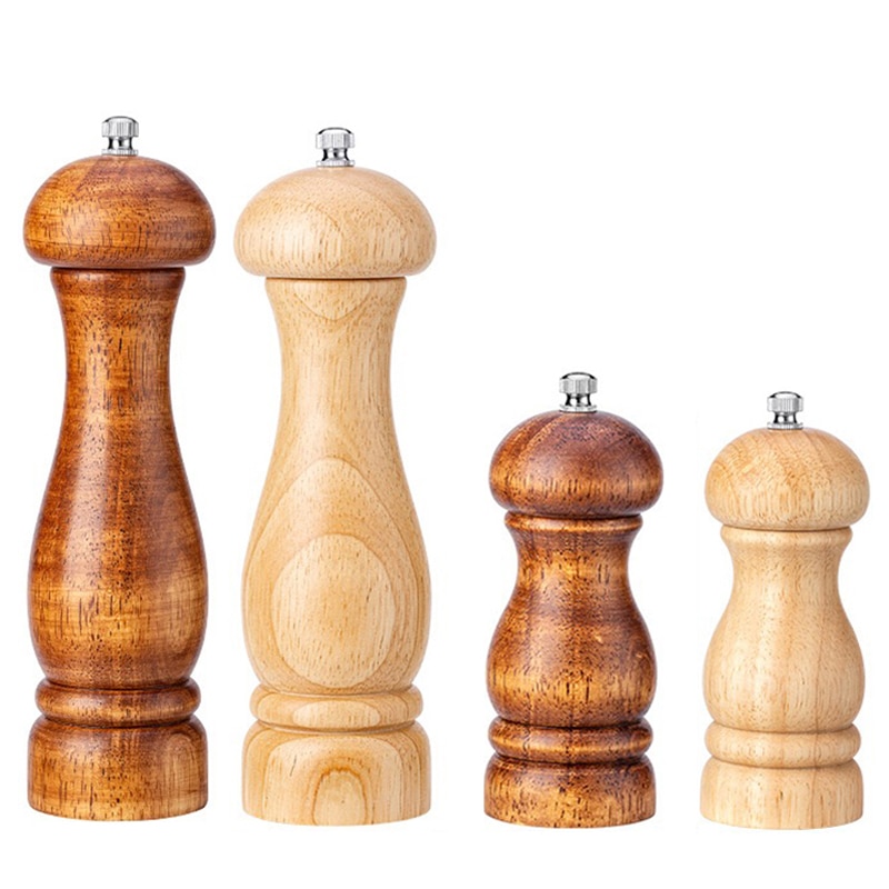 Premium Hout Zout En Peper Molen Set, Eiken Peperm... – Vicedeal