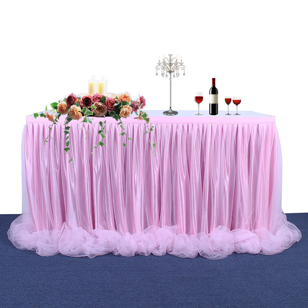 Grenadine Table Skirting Wedding Party Dessert Tab... – Grandado
