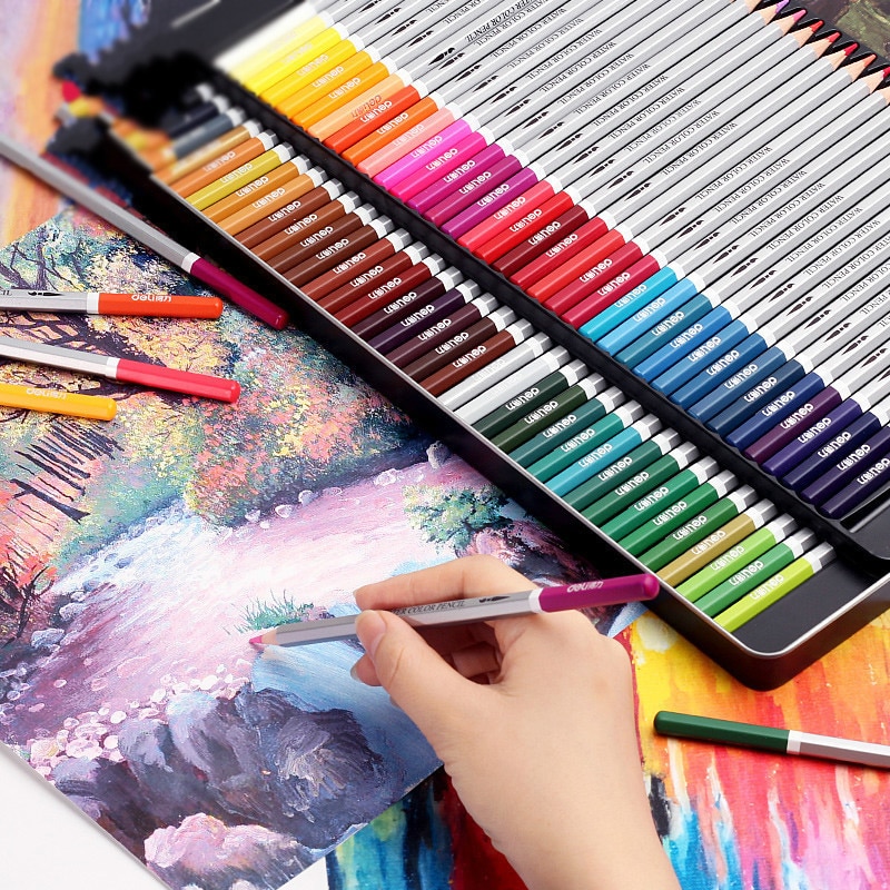 Deli Color Watercolor Pencil Cyan De Colores Crayo... – Vicedeal