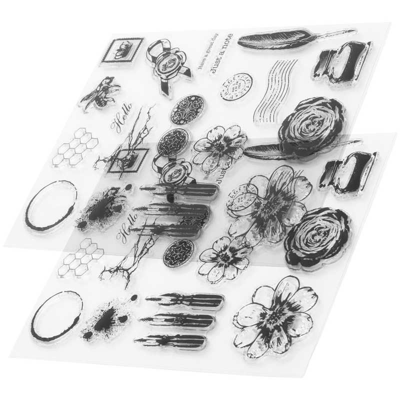2 Set Vintage Clear Stamp Card Making DIY Scrapboo... – Vicedeal