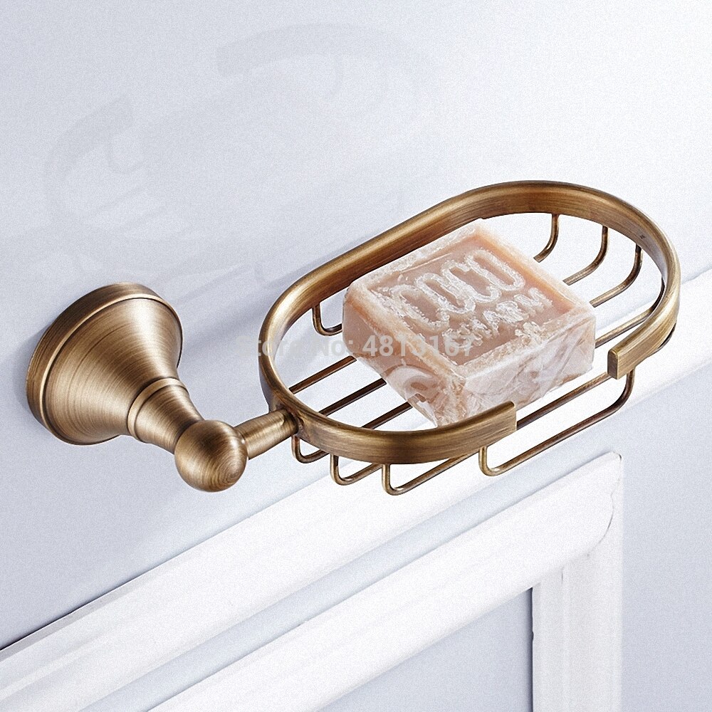 Antique Bathroom Accessories Set Brass Wall Mounte... – Vicedeal