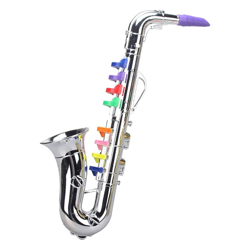 Saxophone 8 Colored Keys Metallic Simulation Props... – Vicedeal