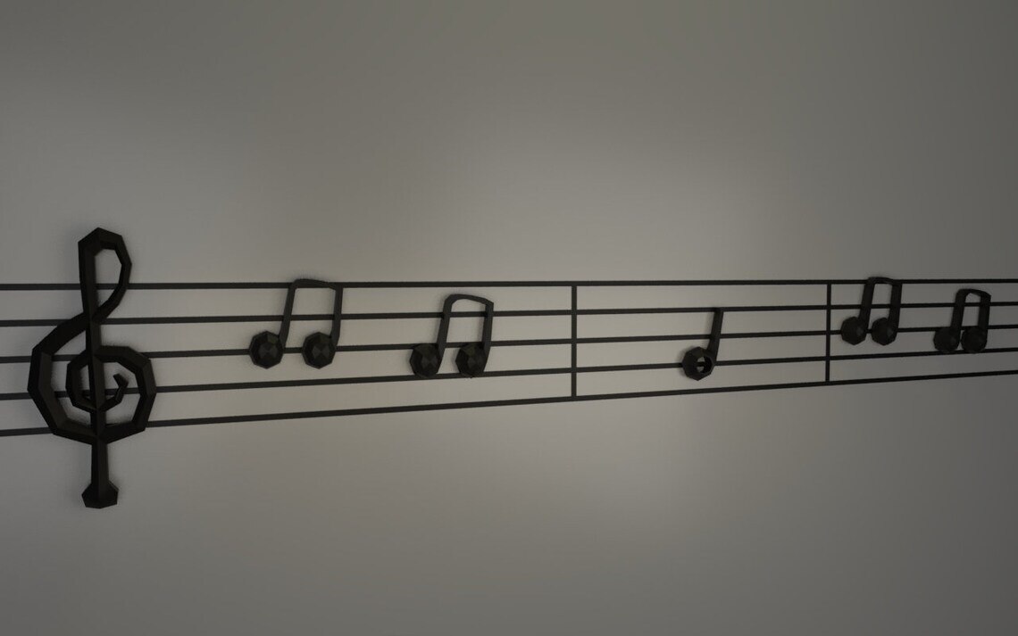 DIY Papercraft 3D Musical Notes Niedrigen Poly Pap... – Grandado