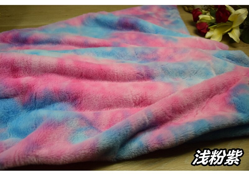 50*170CM Rainbow Rabbit Hair Plush Fabric PV Velve... – Vicedeal