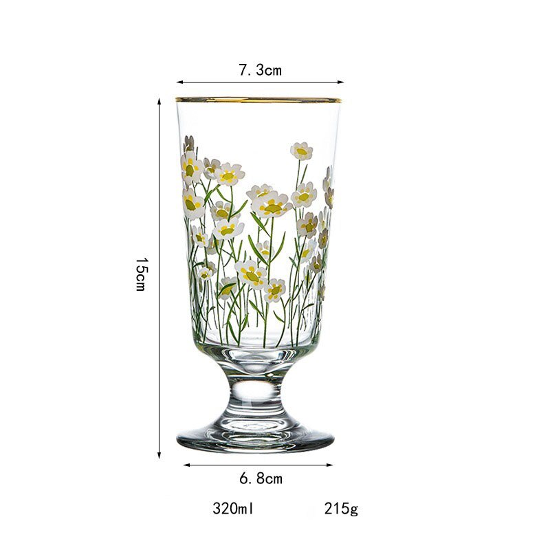 Transparent Tulip Print Glass Cup Little Daisy Bee... – Vicedeal