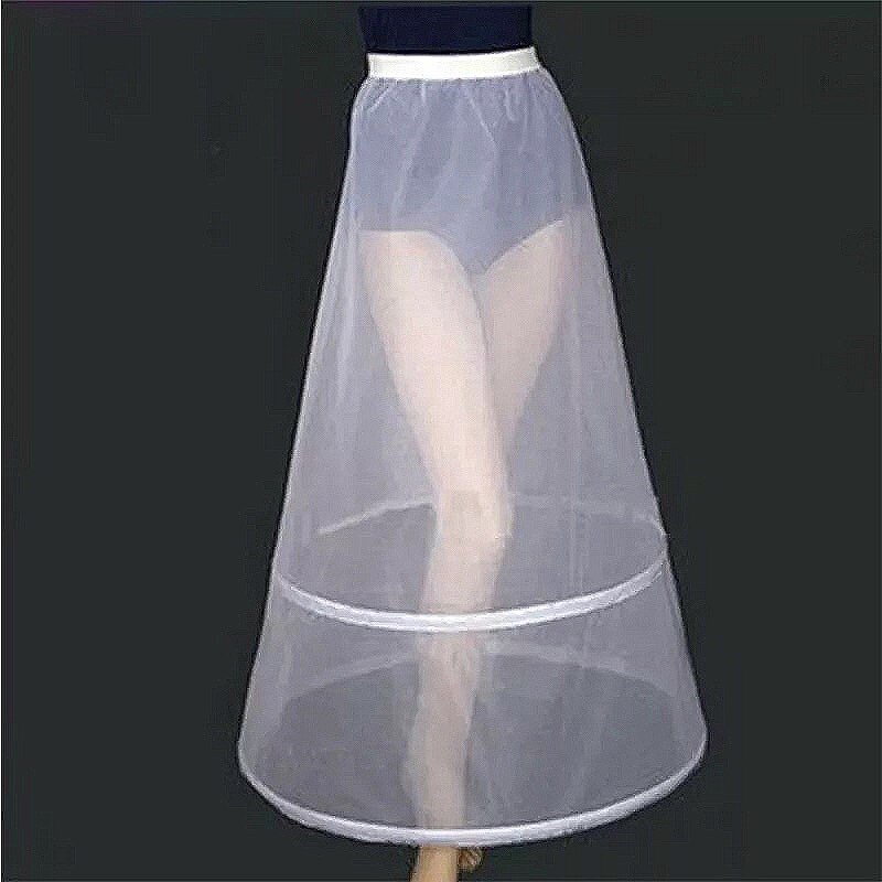 Lange Bruiloft Petticoat 2 Hoepel Witte Onderrok T... – Grandado