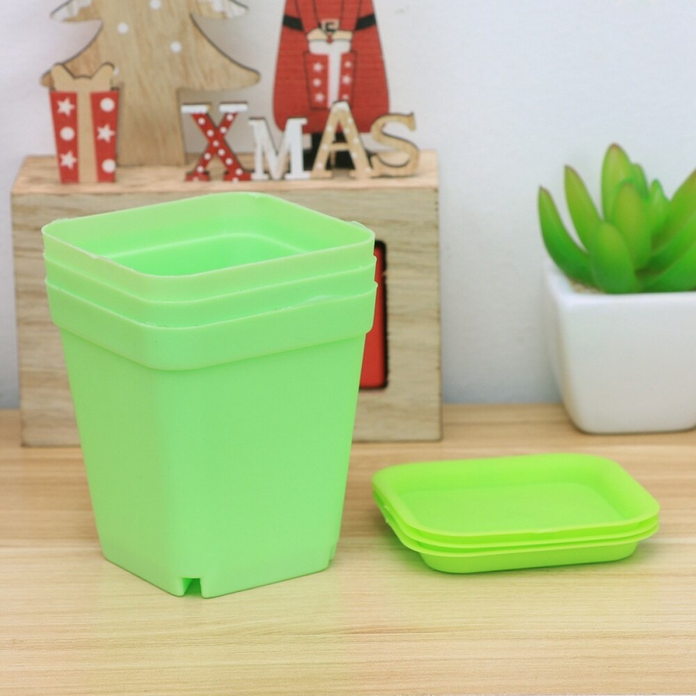 6 Stuks Dikker Bloempotten Vierkante Plantenbakken... – Vicedeal