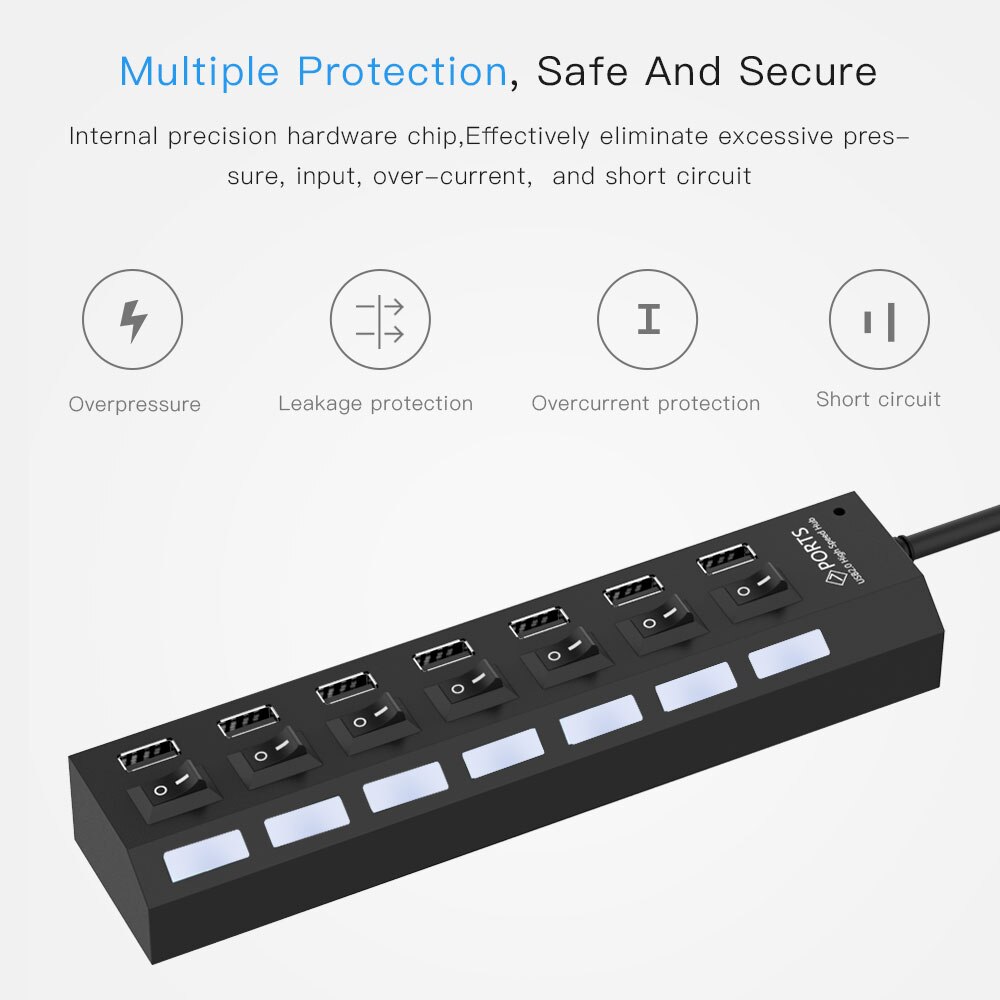 7 Port Micro Usb Hub 2.0 Usb Splitter Voor Tablet ... – Grandado