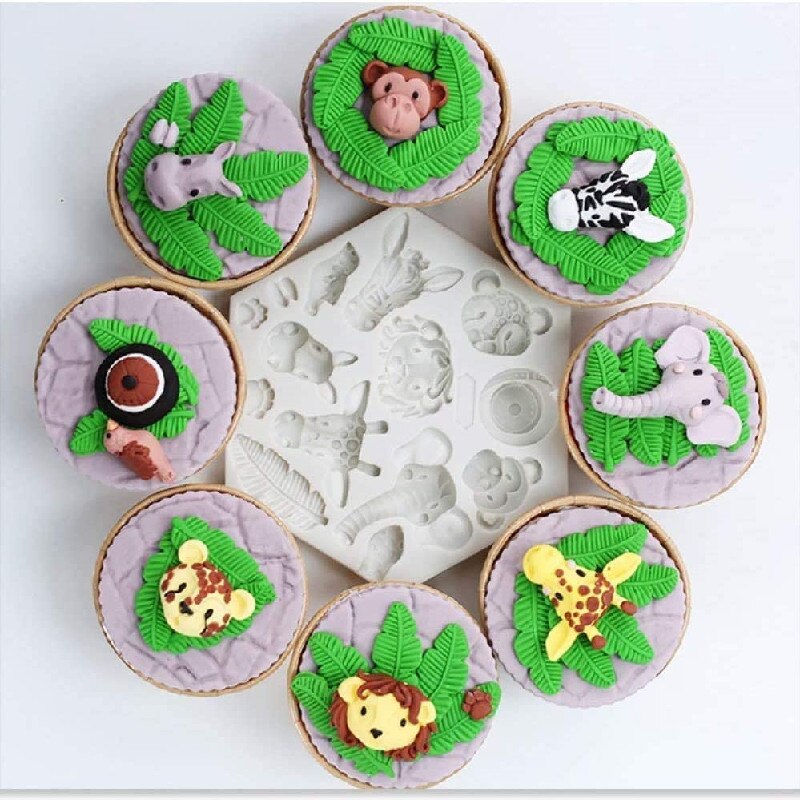 Jungle Safari Animal Cake Mold Leaf Chocolate Cand... – Vicedeal