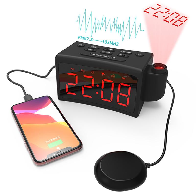 180°Rotating Digital Projection Curved Radio Alarm... – Grandado